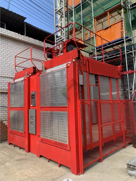 Double Cage High Speed 200/200Z Construction Hoist Building Buck Hoist ...